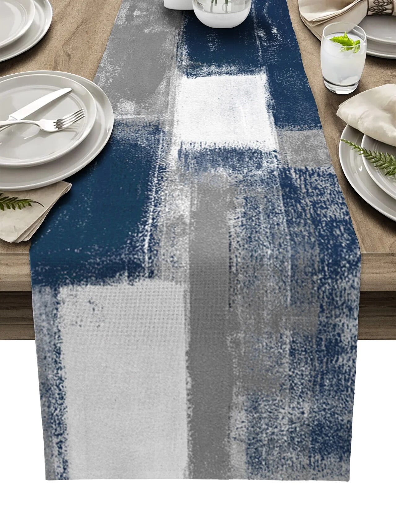 Abstract Art Oil Painting Dining Table Runner Home Decor Anti-stain ...