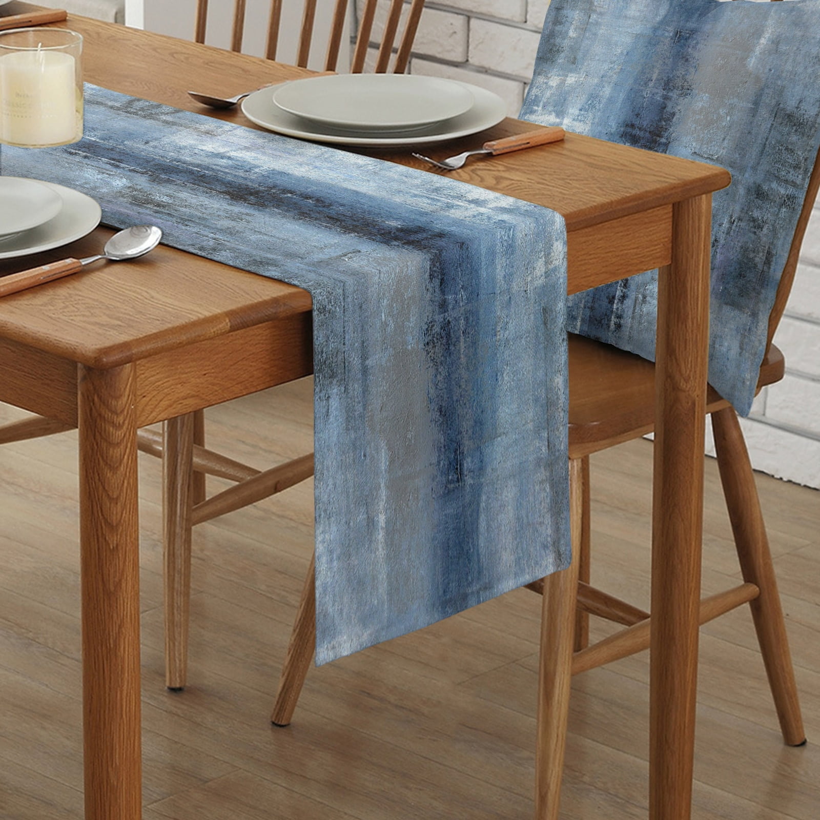 Abstract Art Oil Painting Dining Table Runner Home Decor Anti-stain ...