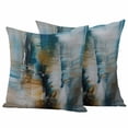 Abstract Art Outdoor Pillow Covers Set of 2 Turquoise Brown Paint ...