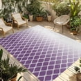 Abstract Art Outdoor Rug, Classic Purple Line Gradient Decoration Non ...