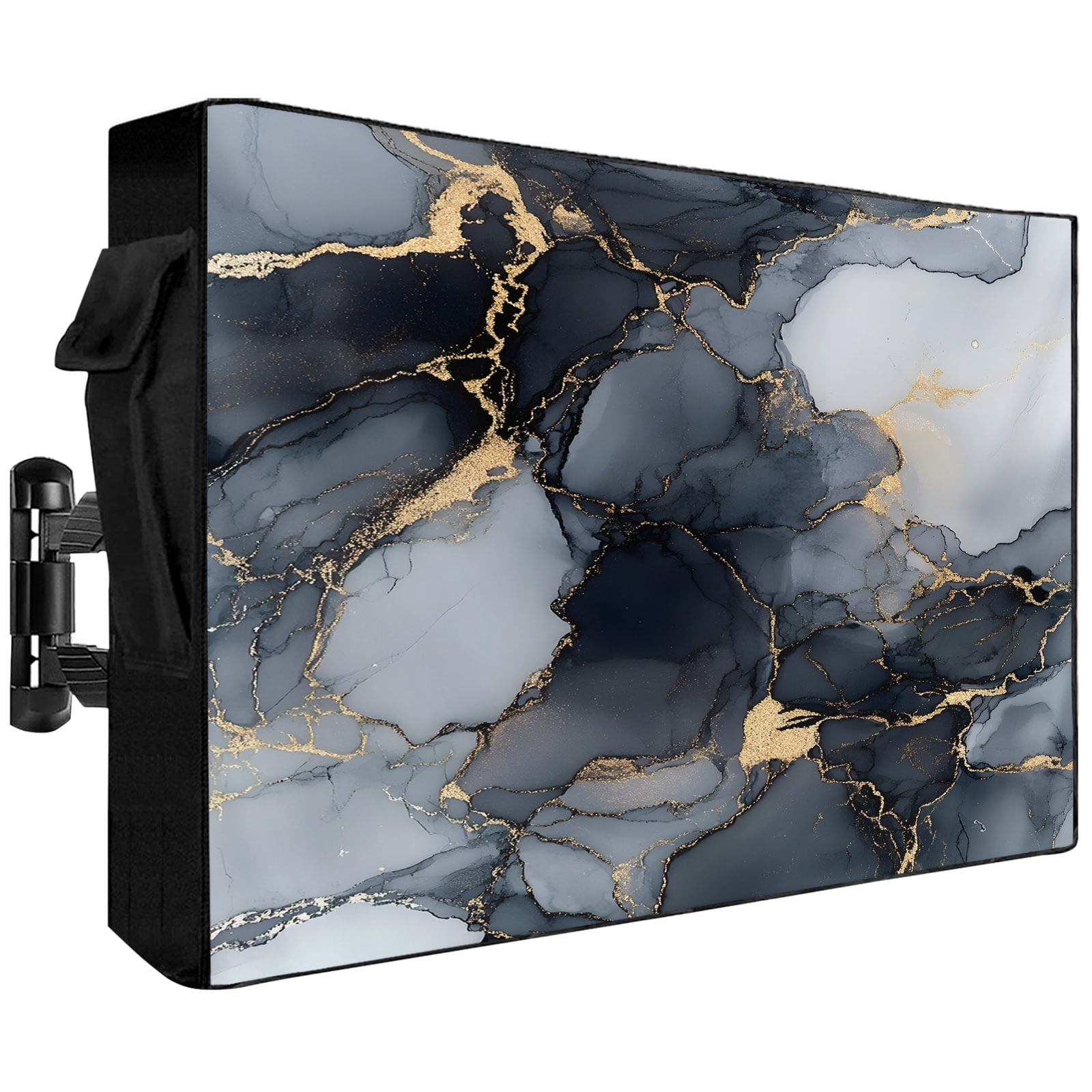 Abstract Art Outdoor TV Cover 48 to 50 inch Black Gold Gradient Marble ...