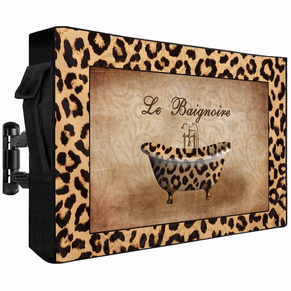 Abstract Art Outdoor TV Cover 48 to 50 inch Leopard Bathtub Le ...
