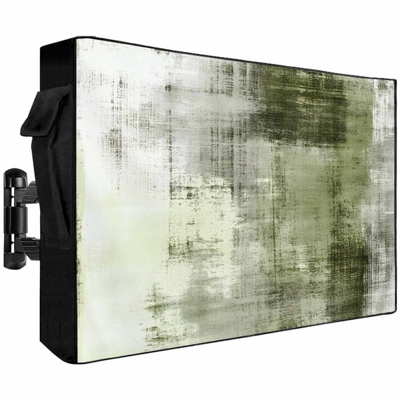 Abstract Art Outdoor TV Cover 48 to 50 inch Vintage Green Collage Oil ...