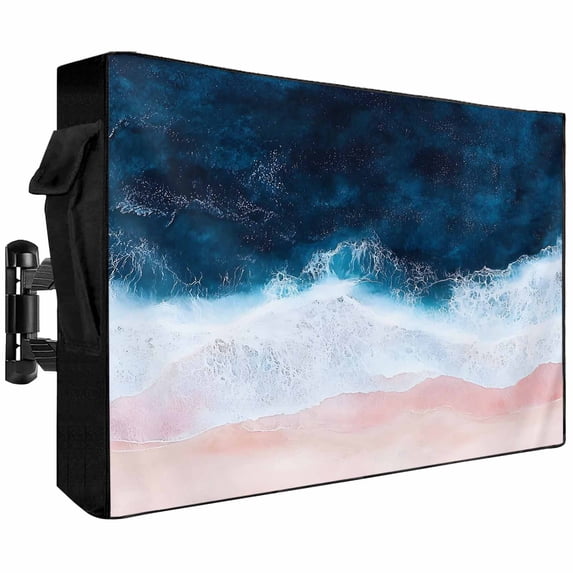 Abstract Art Outdoor TV Cover 60 to 65 inch Deep Blue Sea Beach Waves ...