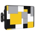Abstract Art Outdoor TV Cover 80 to 85 Inch Patchwork Black and Yellow ...