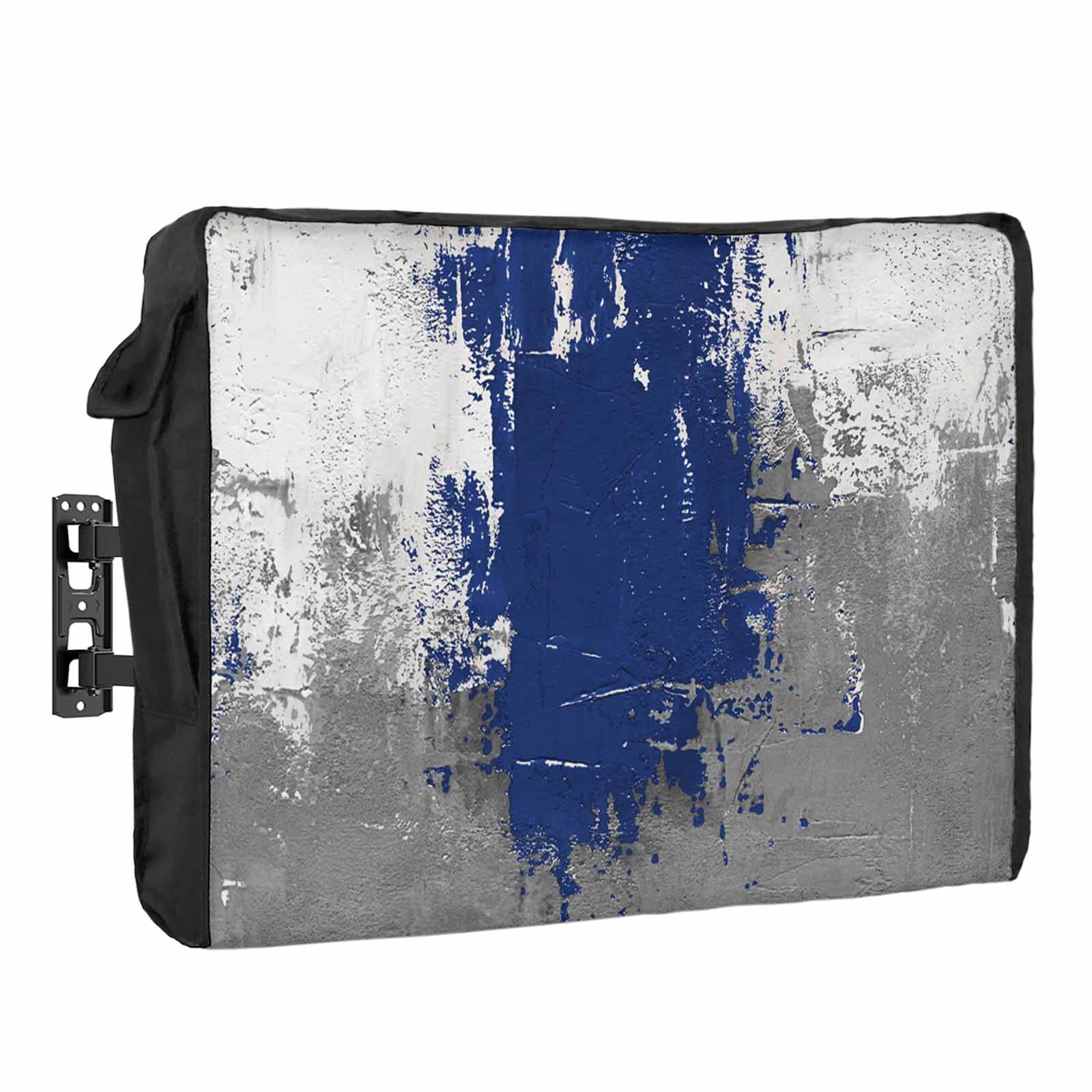 Abstract Art Outdoor TV Cover Blue Grey Wall Mottled Texture Minimalist ...