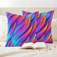 Abstract Art Outdoor Throw Pillow Covers Set of 2, Blue Purple Yellow ...