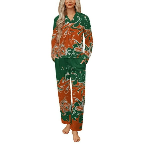 Abstract Art Painting Background Texture Womens Pyjamas Set Button Up ...