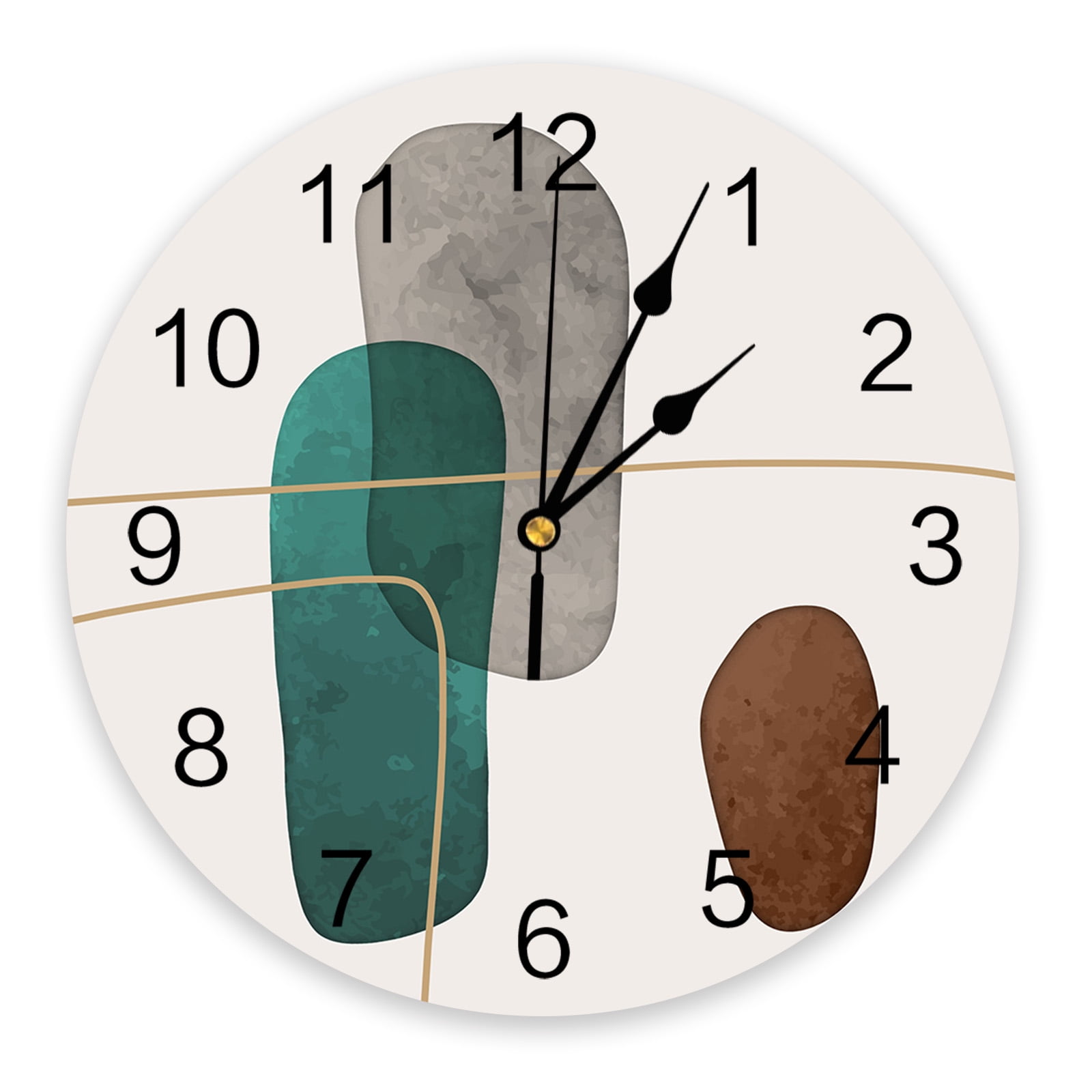 Abstract Art Painting Brush Texture PVC Mute Wall Clock Wall Decor ...