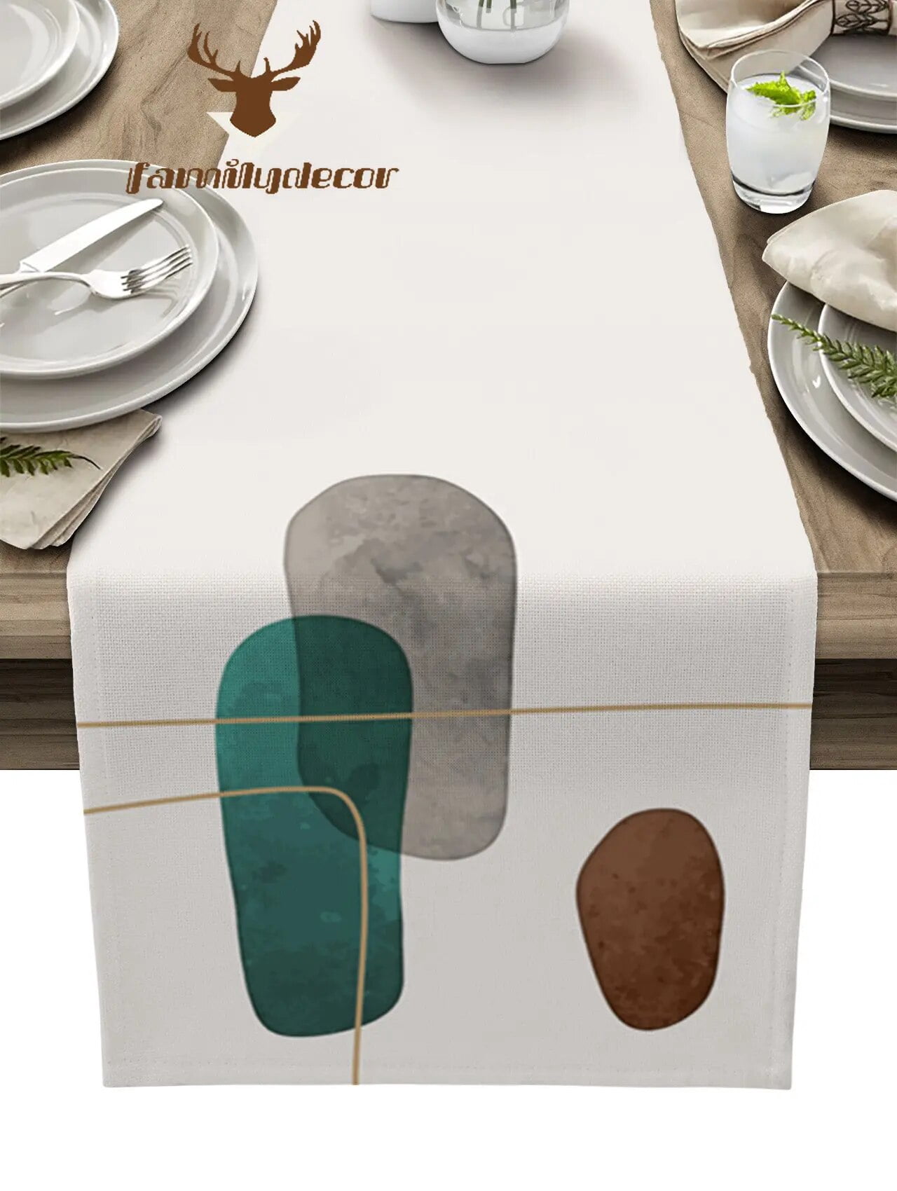 Abstract Art Painting Brush Texture Table Runner Home Wedding Table Mat ...