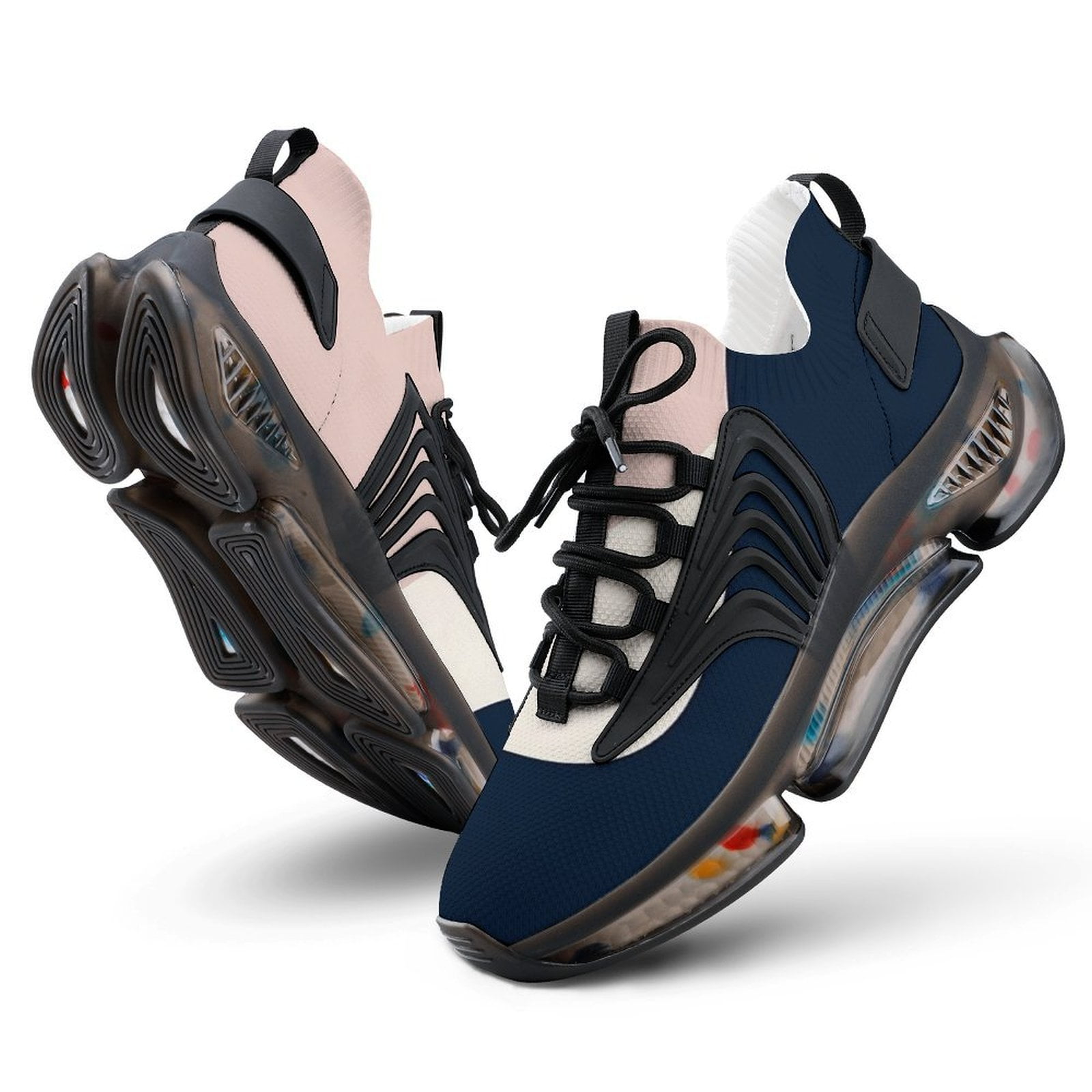 Abstract Art Pastel Navy Curves Walking Shoes for Men Woman Lightweight ...