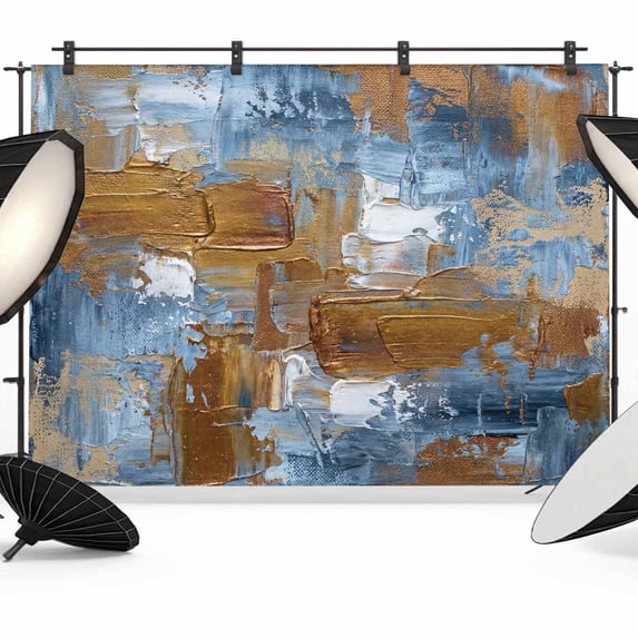 Abstract Art Photography Backdrop 12x8FT, Brown Blue Graffiti Paint ...