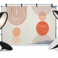 Abstract Art Photography Backdrop 7x5FT, Sunset Orange Blue Line Circle ...