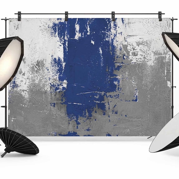 Abstract Art Photography Backdrop 8x6FT, Blue Grey Wall Mottled Texture ...