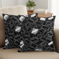 Abstract Art Pillow Covers Set of 2, Travelling Lines Postmarks Black ...