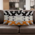 Abstract Art Pillow Covers Set of 4, Blue Black Orange Line Simple Gray ...