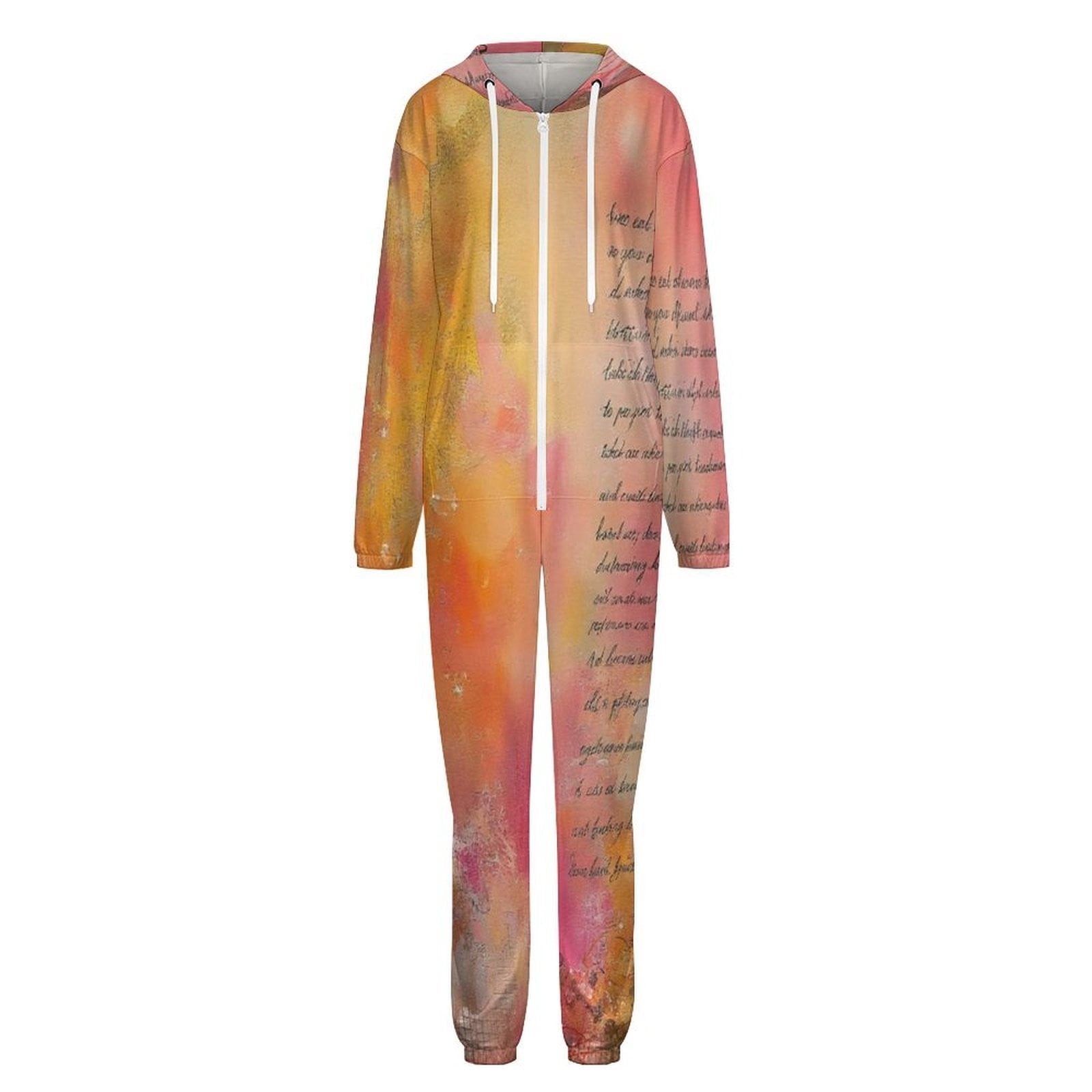 Abstract Art Poem Colorful Circles Unisex Adult Onesie Pajamas with ...