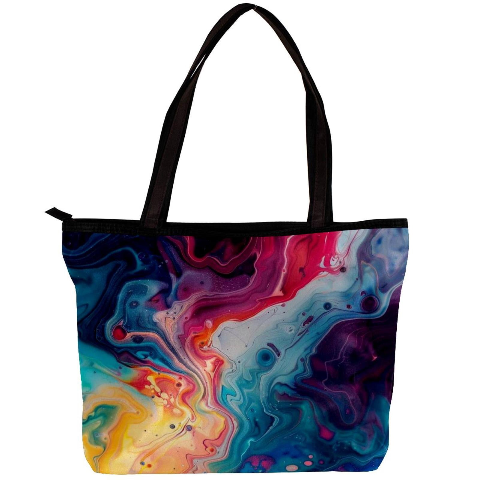 Abstract Art Print Durable Canvas Tote Bag with Handles - Large ...
