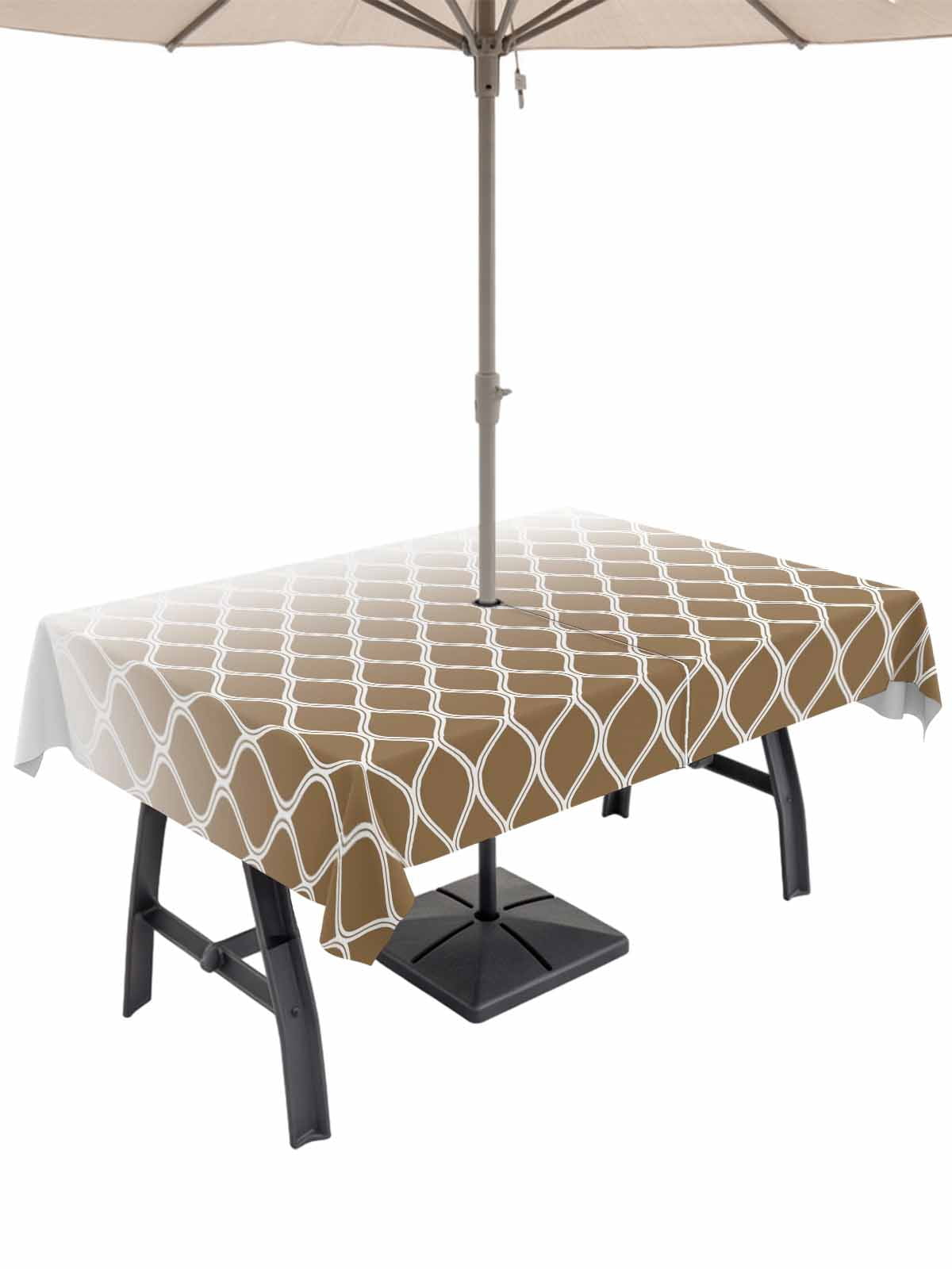 Abstract Art Rectangle Outdoor Tablecloth with Umbrella Hole Classic ...