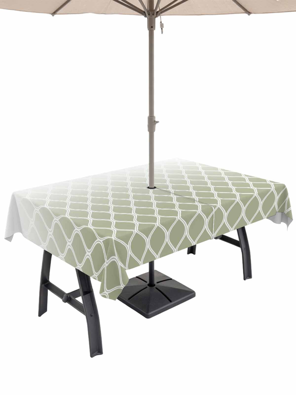Abstract Art Rectangle Outdoor Tablecloth with Umbrella Hole Classic ...