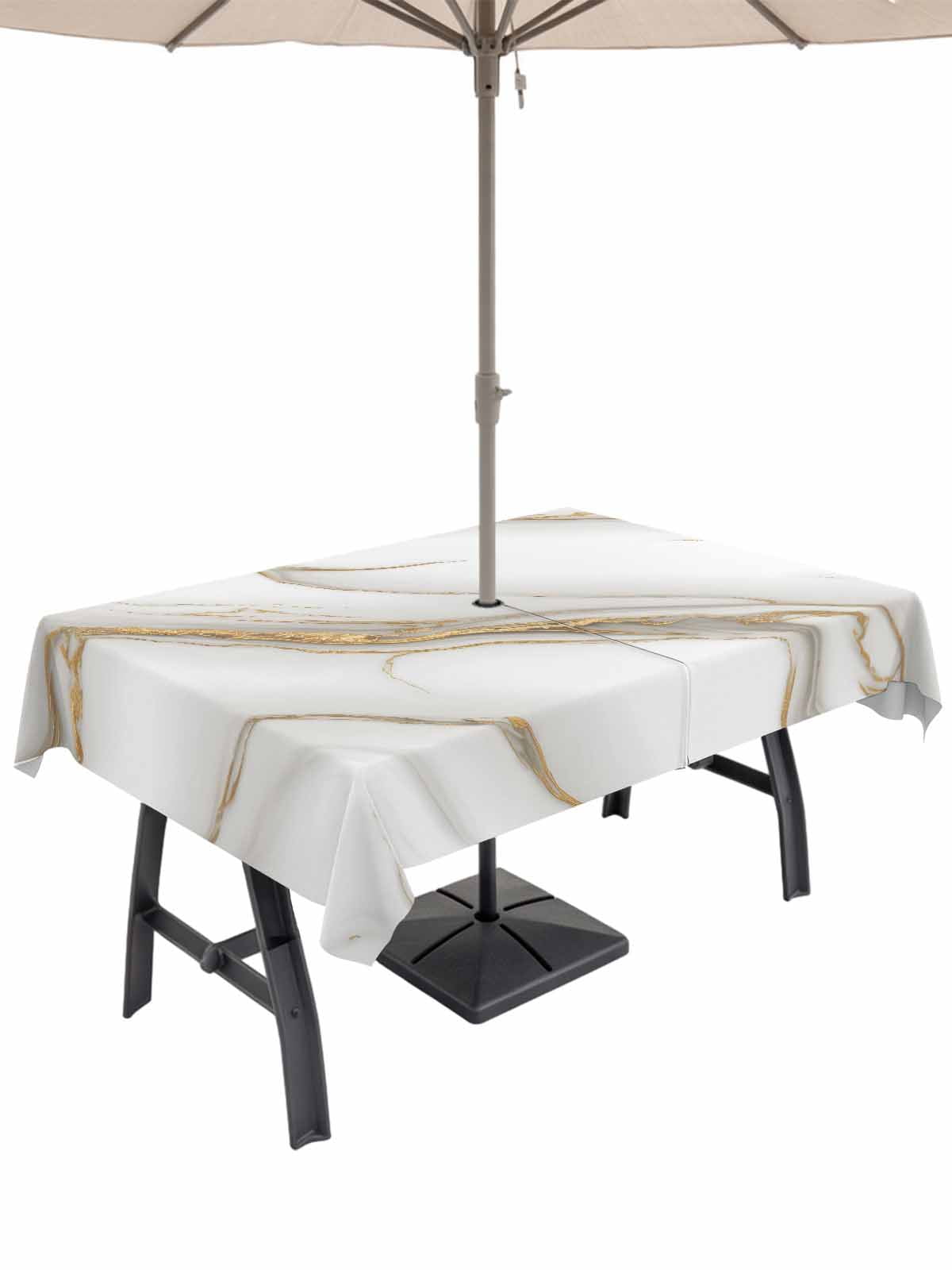 Abstract Art Rectangle Outdoor Tablecloth with Umbrella Hole Vintage ...
