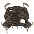 Abstract Art Round Fitted Tablecloth with Elastic Edged, Modern Brown ...