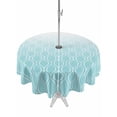 Abstract Art Round Outdoor Tablecloth with Umbrella Hole Classic Blue ...