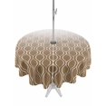 Abstract Art Round Outdoor Tablecloth with Umbrella Hole Classic Brown ...