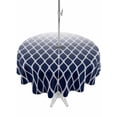 Abstract Art Round Outdoor Tablecloth with Umbrella Hole Classic Navy ...
