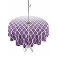 Abstract Art Round Outdoor Tablecloth with Umbrella Hole Classic Purple ...