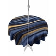 Abstract Art Round Outdoor Tablecloth with Umbrella Hole Retro Blue ...
