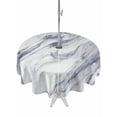Abstract Art Round Outdoor Tablecloth with Umbrella Hole White Dark ...