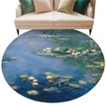 Abstract Art Round Rug 8ft Washable Circle Rugs Non Slip Farmhouse ...