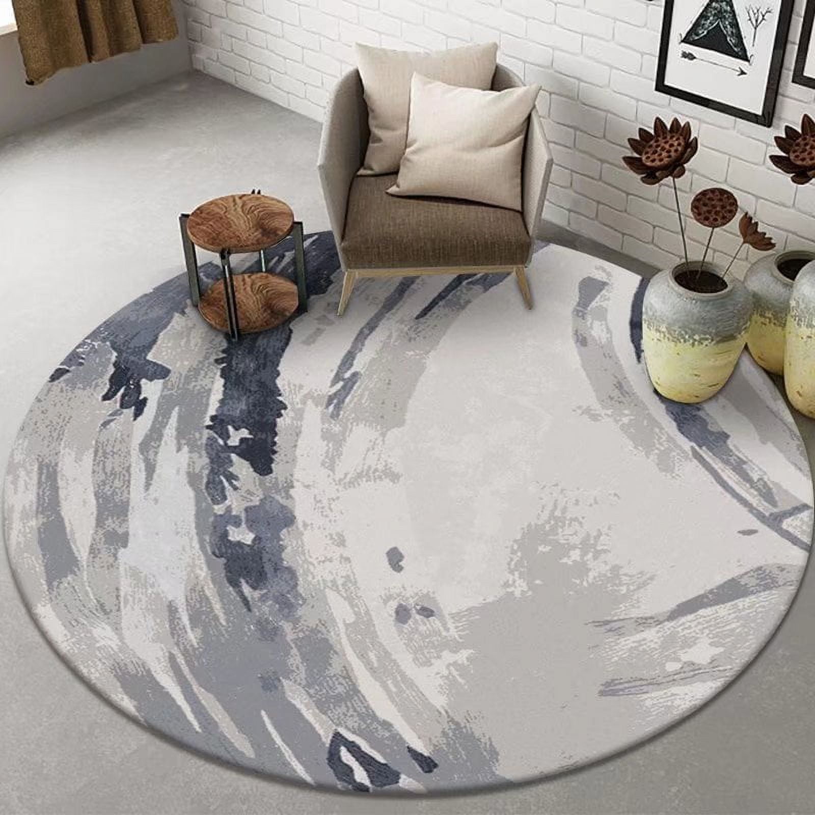 Abstract Art Round Rugs for Carpets Living Room Sofa Large Area Rug Ins ...