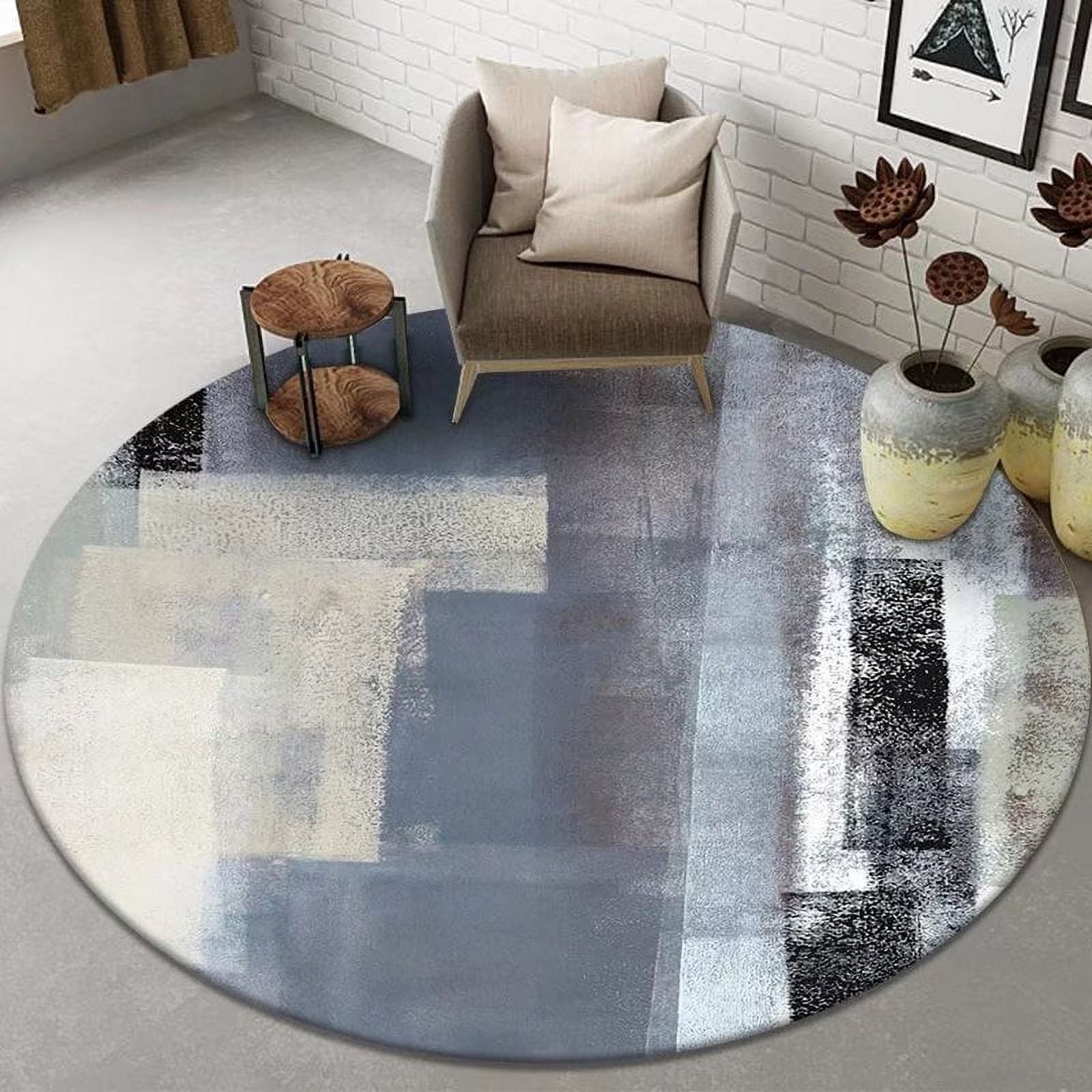 Abstract Art Round Rugs for Carpets Living Room Sofa Large Area Rug Ins ...