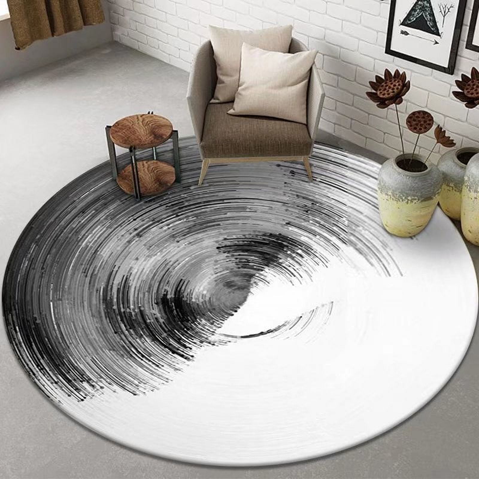 Abstract Art Round Rugs for Carpets Living Room Sofa Large Area Rug Ins ...