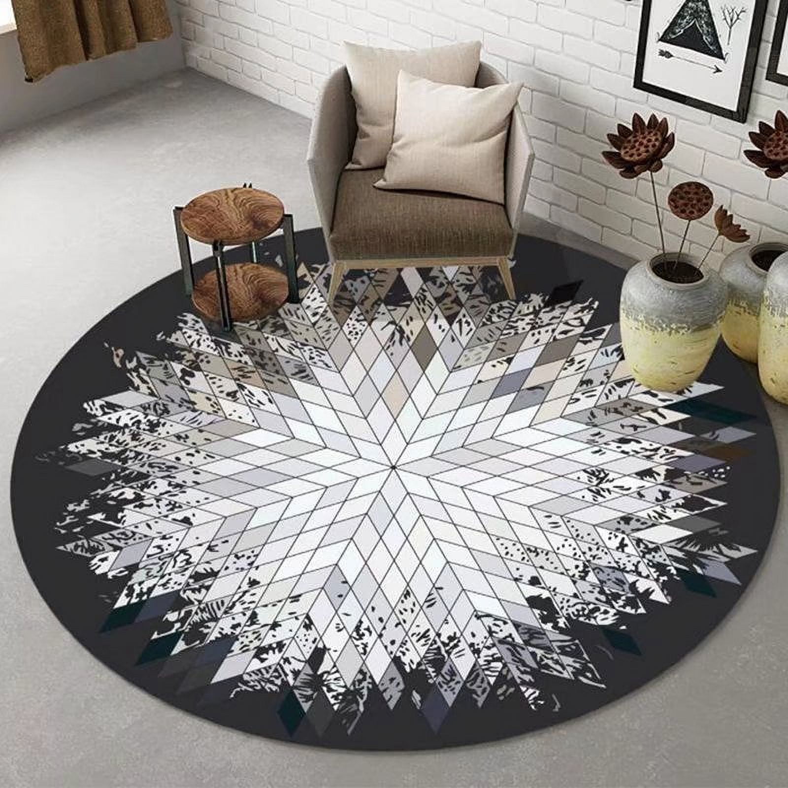 Abstract Art Round Rugs for Carpets Living Room Sofa Large Area Rug Ins ...