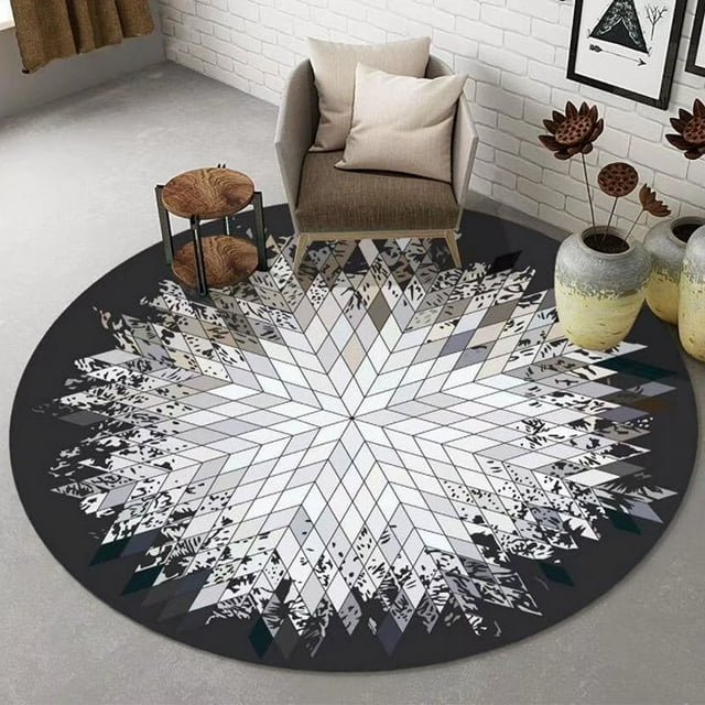 Abstract Art Round Rugs for Carpets Living Room Sofa Large Area Rug Ins ...
