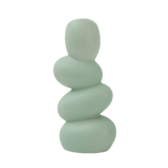 Abstract Art Sculpture Egg Vase with Pebble Base for Modern Floral Arrangements and Chinese ...