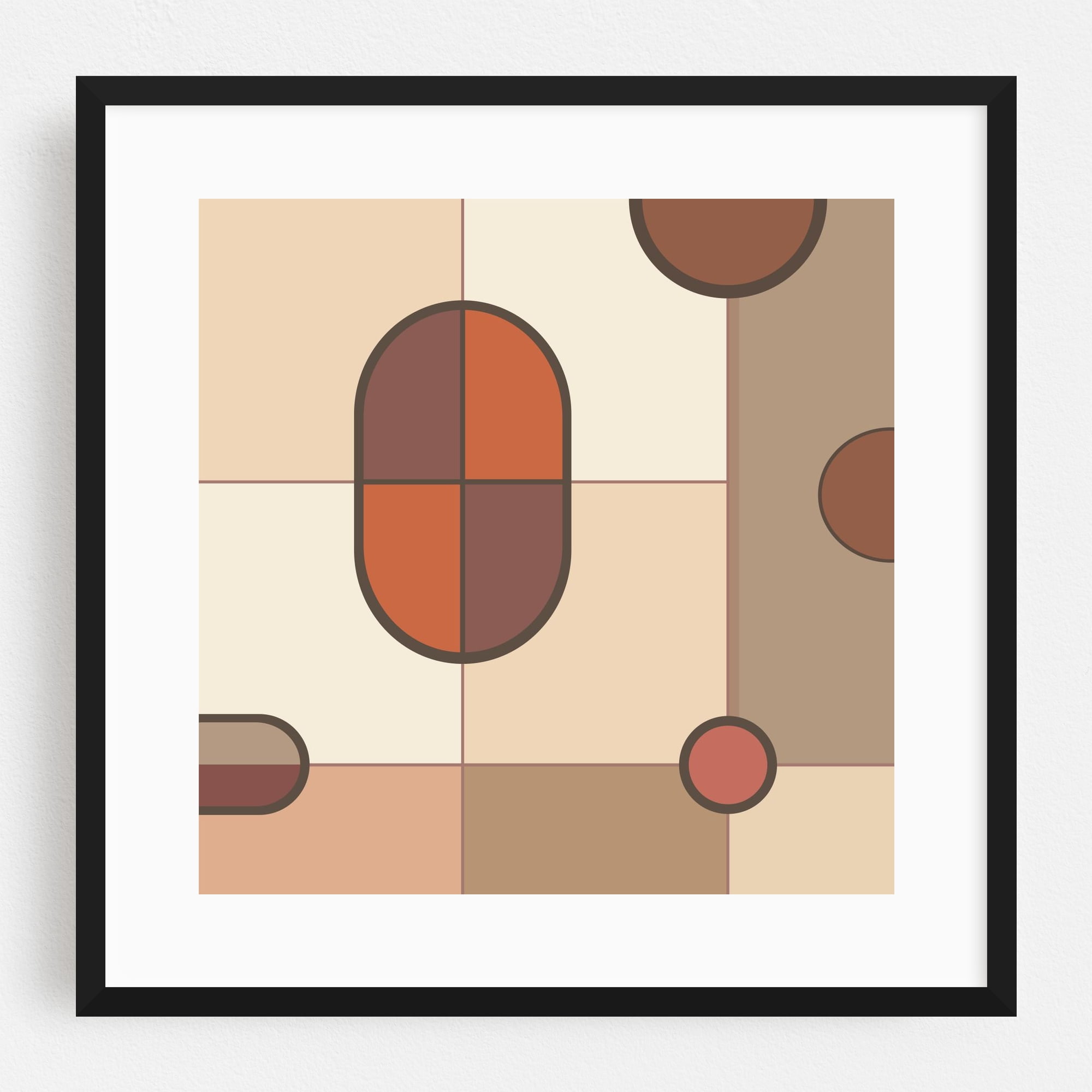 Abstract Art Shapes Browns Rusts Cream B - Digital Art Geometric ...