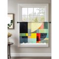 Abstract Art Sheer Curtains 45 Inch Long 1 Panel Simple Color Block ...
