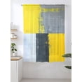 Abstract Art Sheer Curtains 63 Inch Long 1 Panel Watercolor Yellow Gary ...