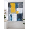 Abstract Art Sheer Curtains 72 Inch Long 1 Panel Yellow Grey Gradient ...