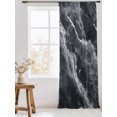 Abstract Art Sheer Curtains 84 Inch Long 1 Panel Dark Gray Marble ...