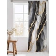 Abstract Art Sheer Curtains 84 Inch Long 1 Panel White Black Gradient ...