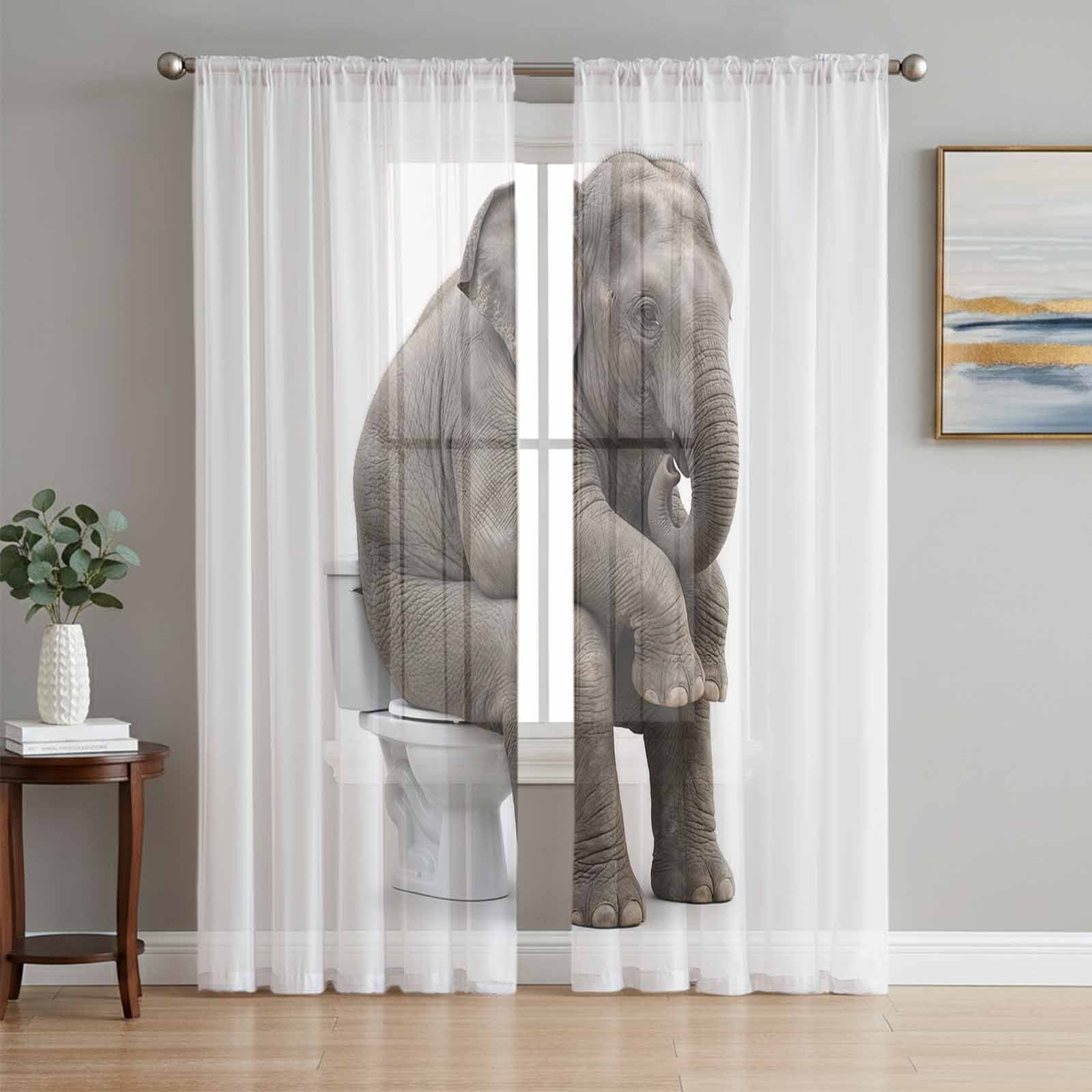 Abstract Art Sheer Curtains for Living Room Bedroom, Funny A Thinking ...