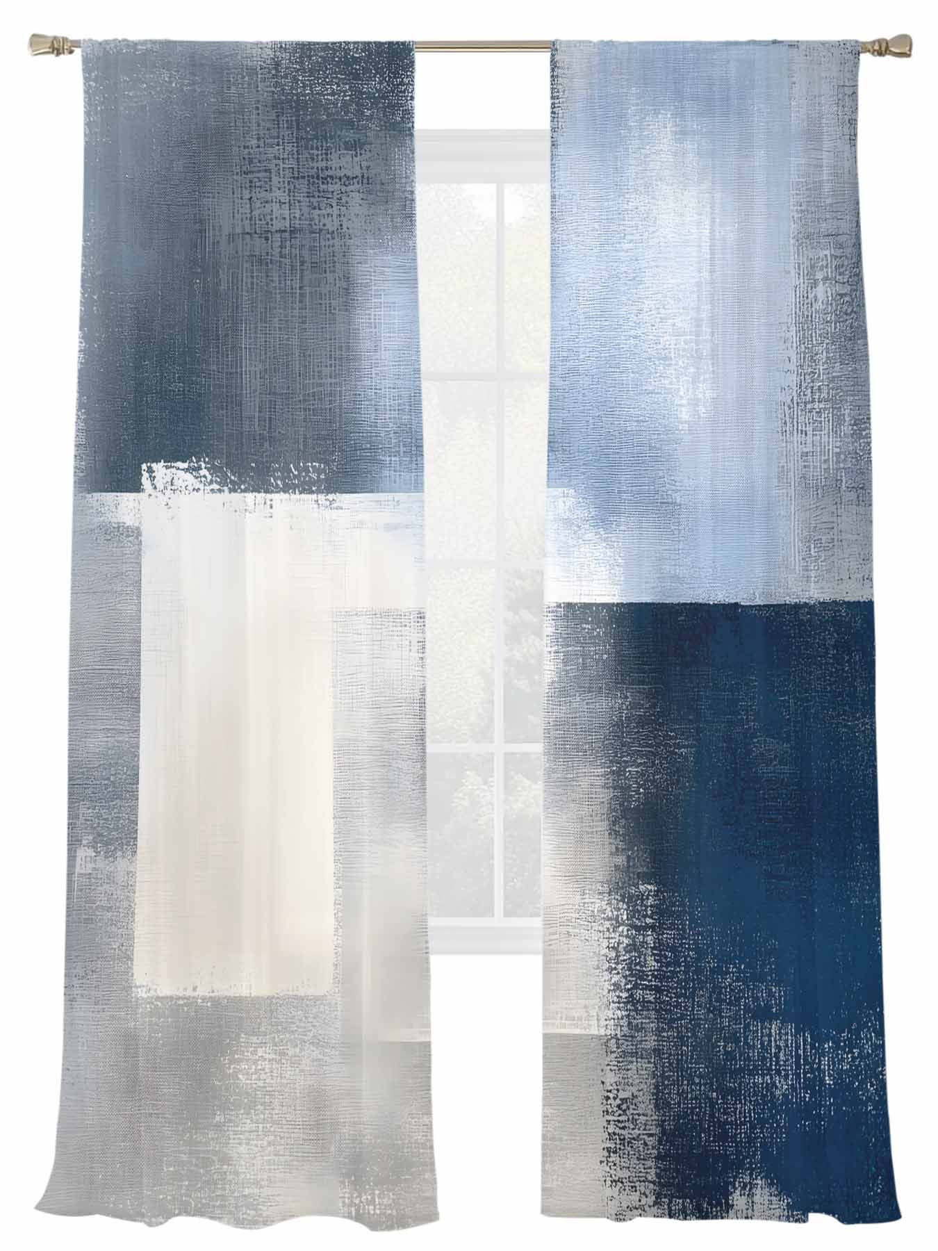Abstract Art Sheer Curtains for Living Room Bedroom, Light-filtering ...