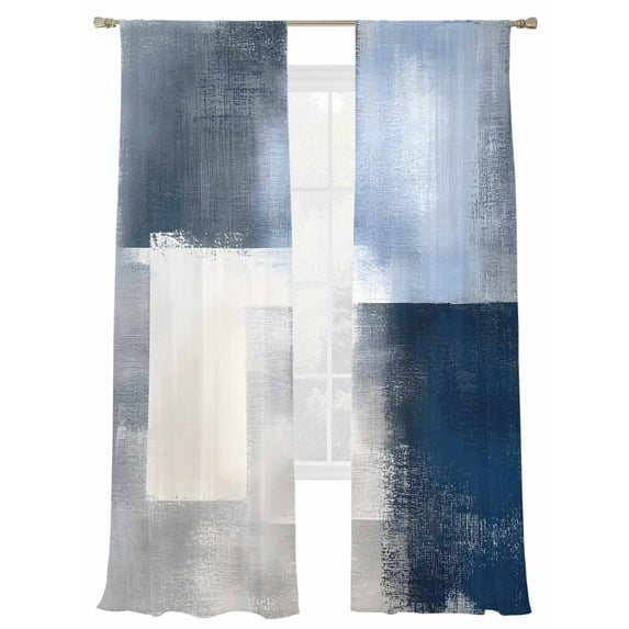 Abstract Art Sheer Curtains for Living Room Bedroom, Light-filtering ...