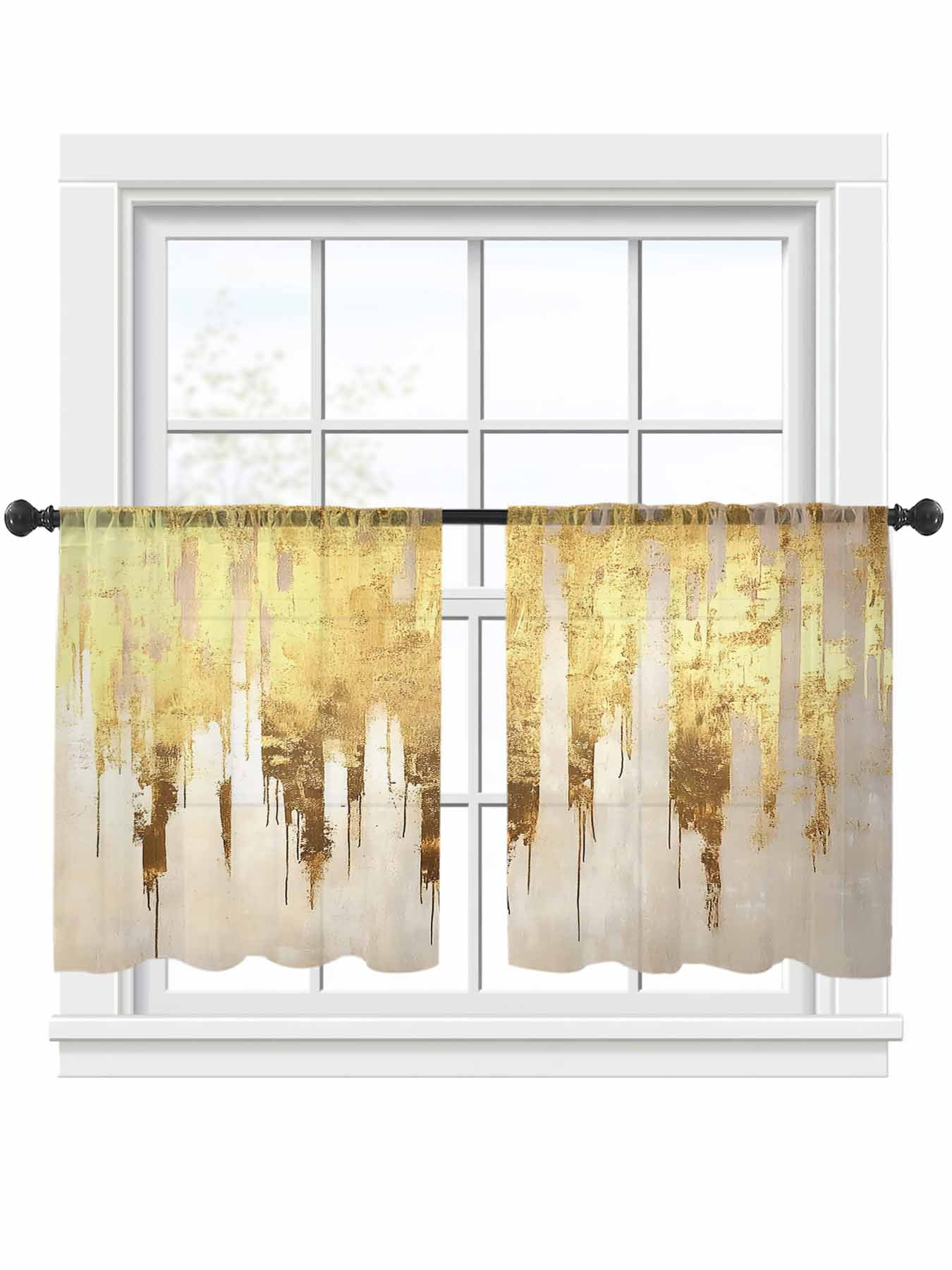 Abstract Art Sheer Curtains for Living Room Bedroom, Light-filtering ...