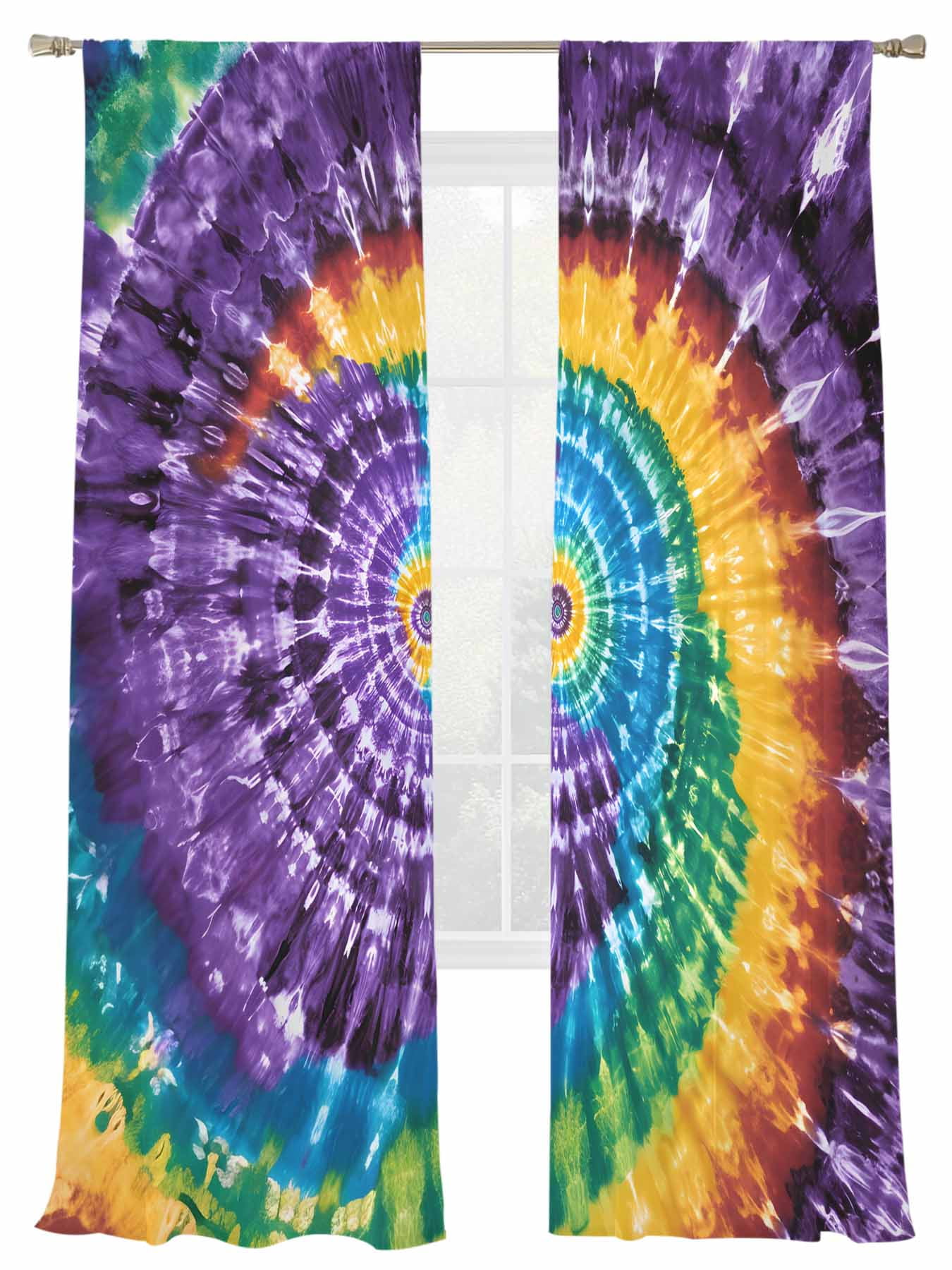 Abstract Art Sheer Curtains for Living Room Bedroom, Light-filtering ...